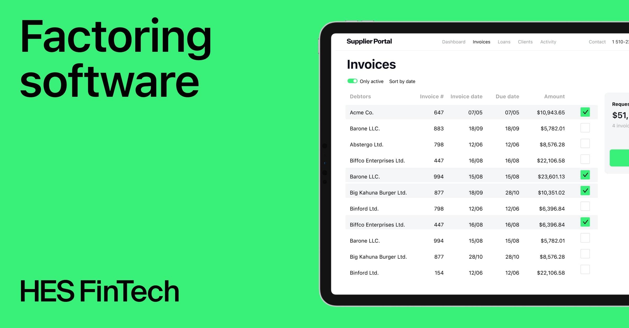 Invoice Factoring Software | HES FinTech