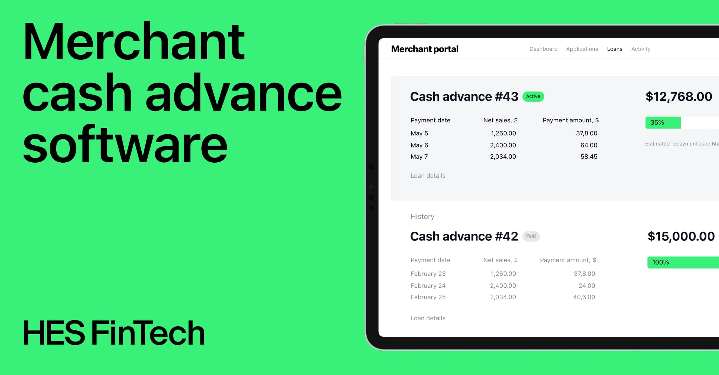 Cash Advance Loan Software for Merchants | HES FinTech